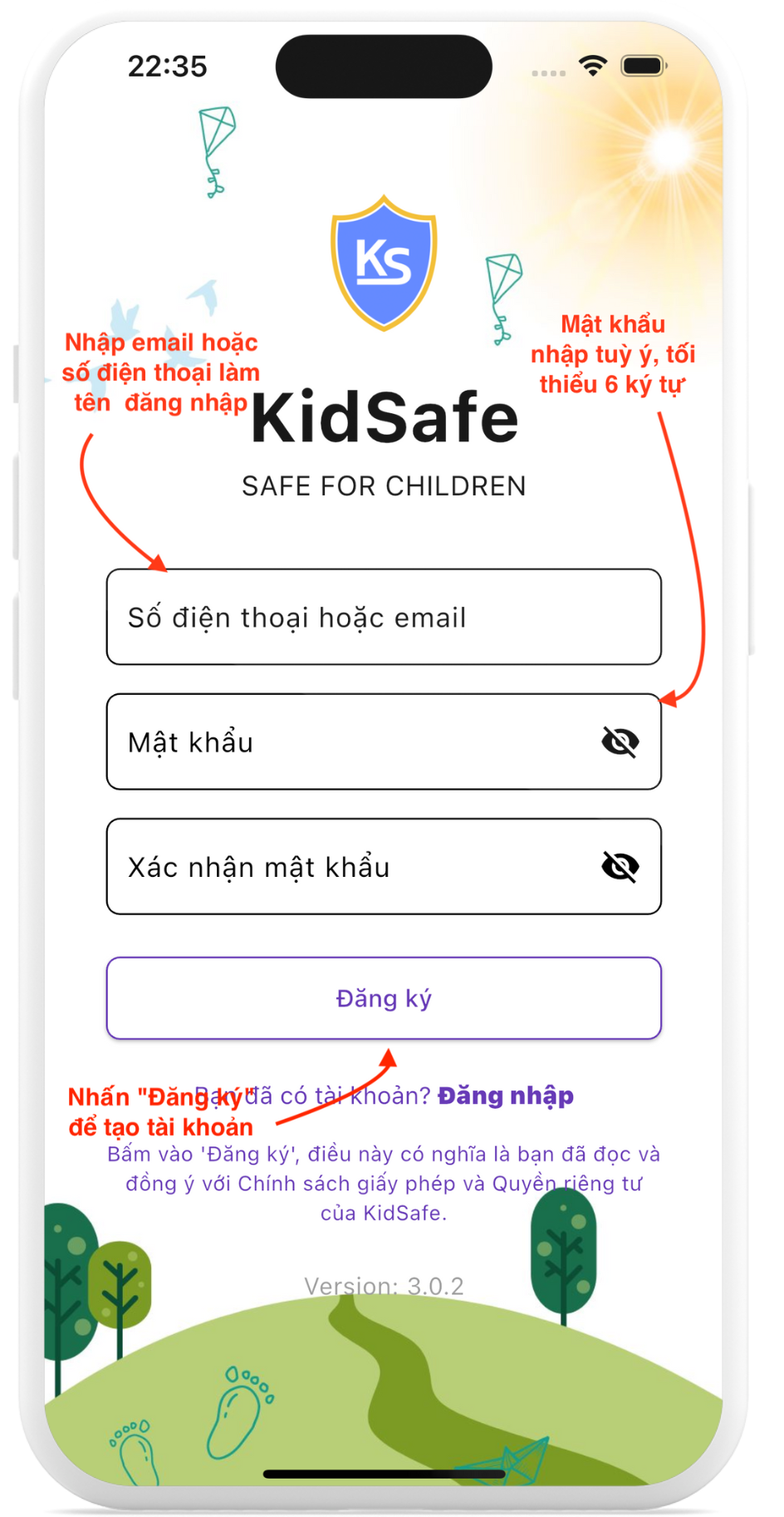 Hướng dẫn tải và đăng ký ứng dụng KidSafe Admin trên điện thoại - KidSafe Guide